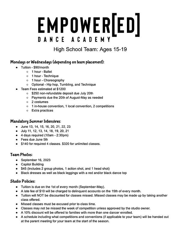 Programs | Empower Dance